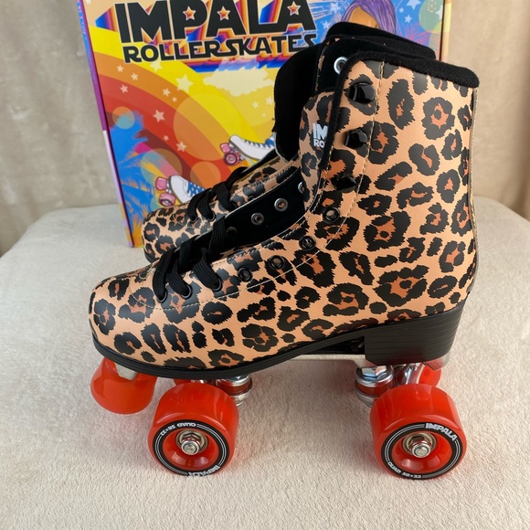Impala | Shoes | New Rare Impala Quad Roller Skates Vegan Leopard ...